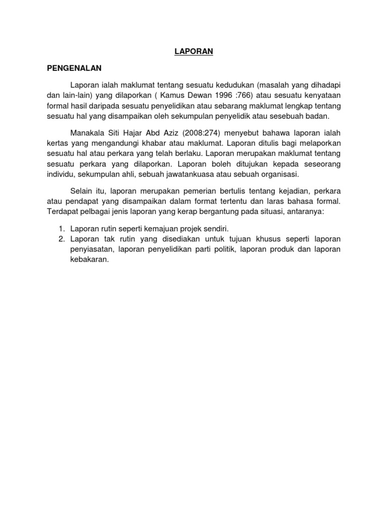 Format Laporan | PDF