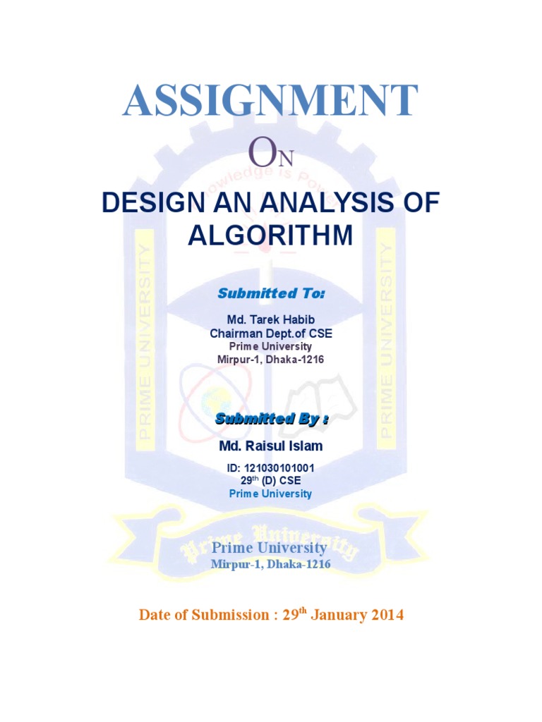 Algorithm Analysis Assignment Submission | PDF | Science & Mathematics | Technology & Engineering