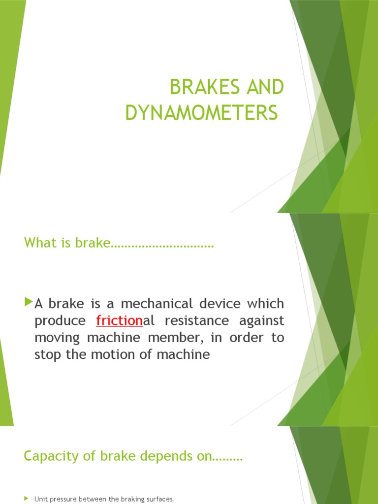 Brake Types and Dynamometer Overview | PDF | Science & Mathematics
