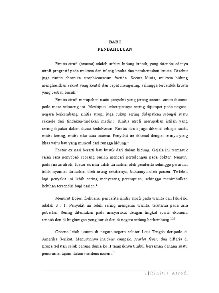 Referat Rhinitis Atrofikans, Ozaena | PDF