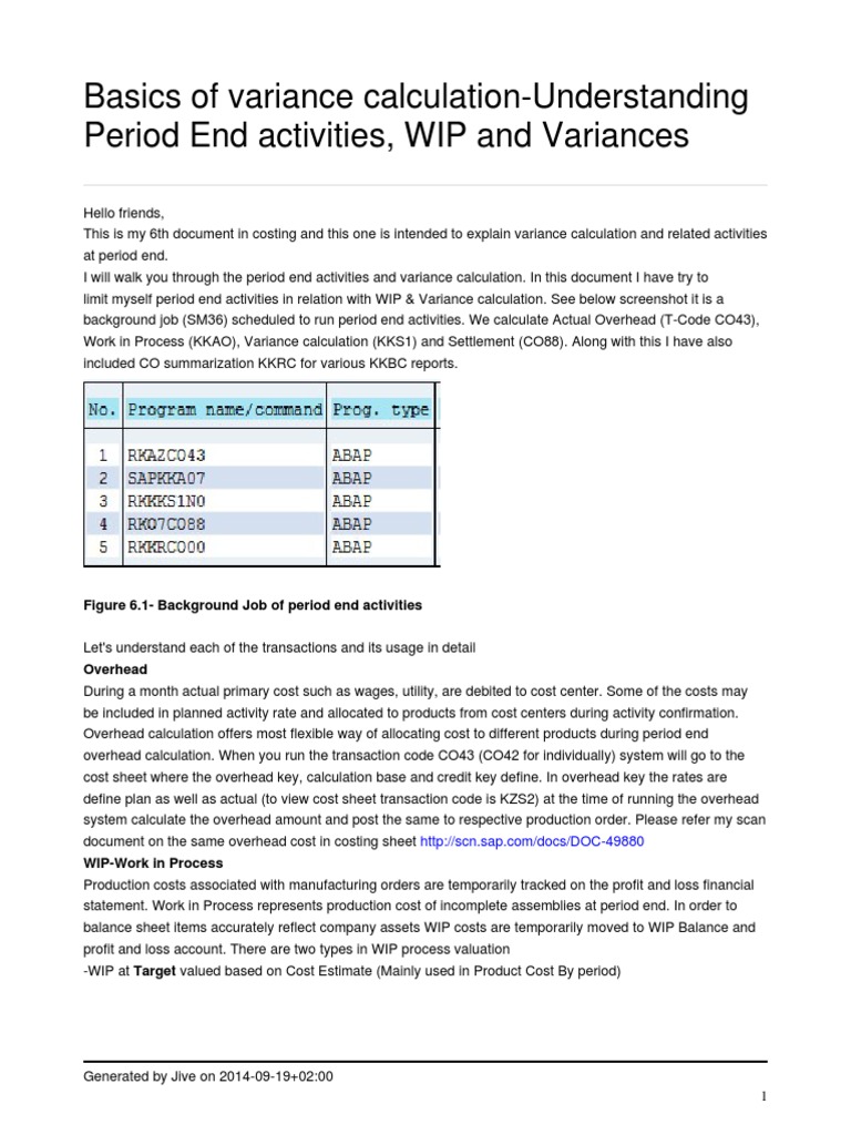 Basics of Variance Calculation-Understanding | PDF | Debits And Credits ...