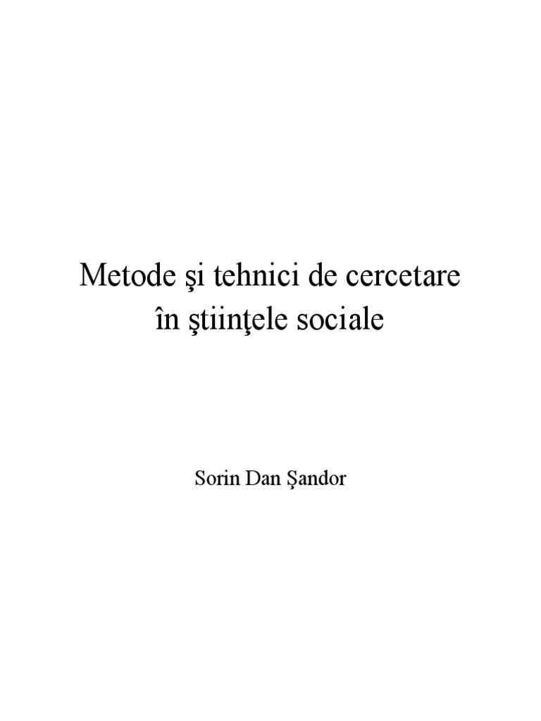Metode de Cercetare | PDF