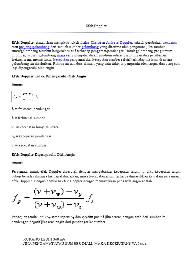 Efek Doppler | PDF