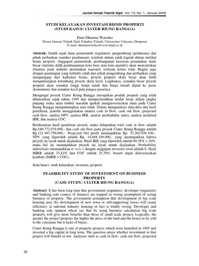 Contoh Feasibility Study | PDF | Pengelolaan Keuangan & Uang