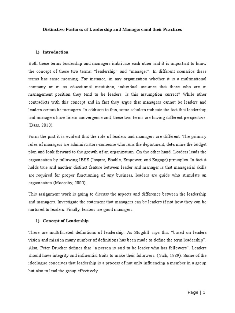 Leadership Assignment 1 | Pdf | Leadership | Transformational Leadership