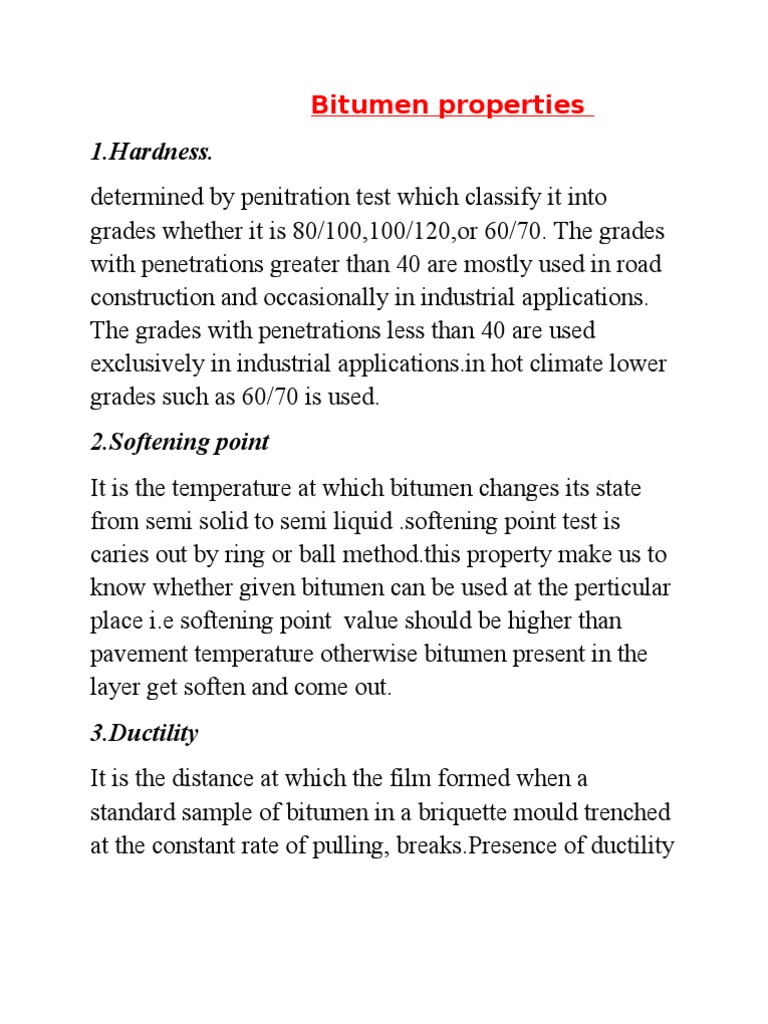 Bitumen Properties 2 | PDF | Asphalt | Fires
