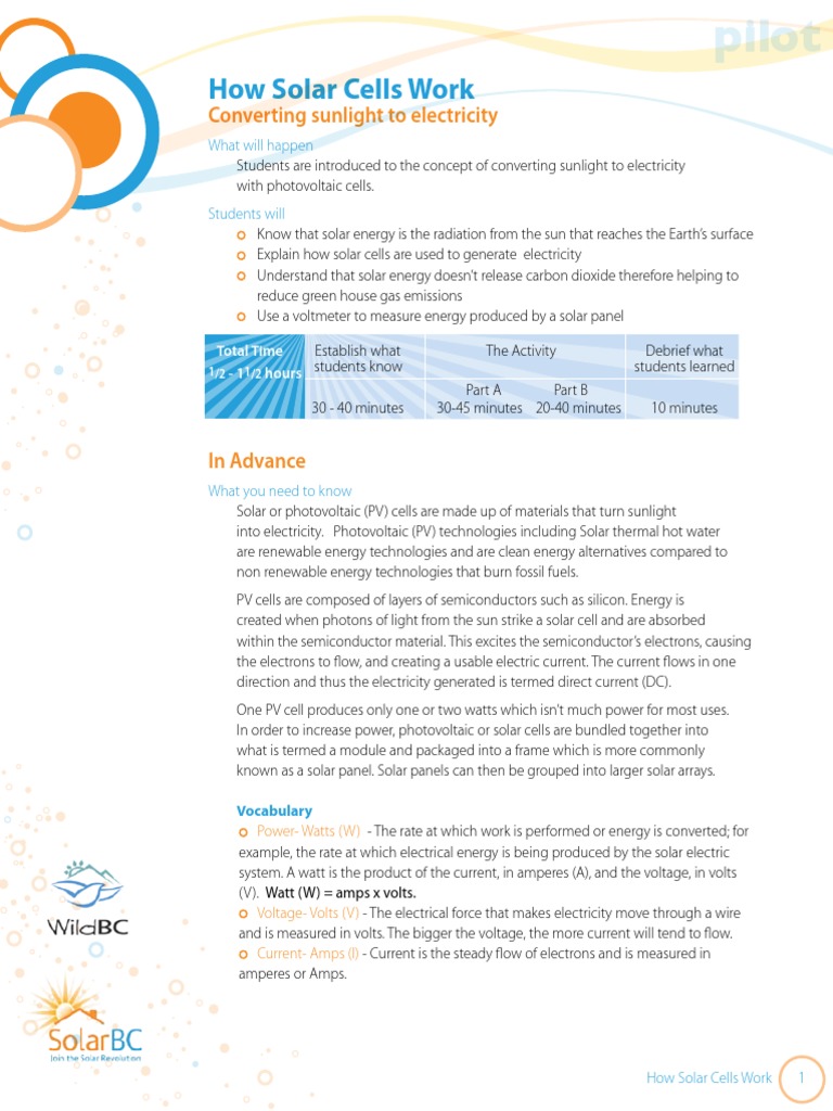 How Solar Cells Convert Sunlight to Energy | PDF | Photovoltaics ...