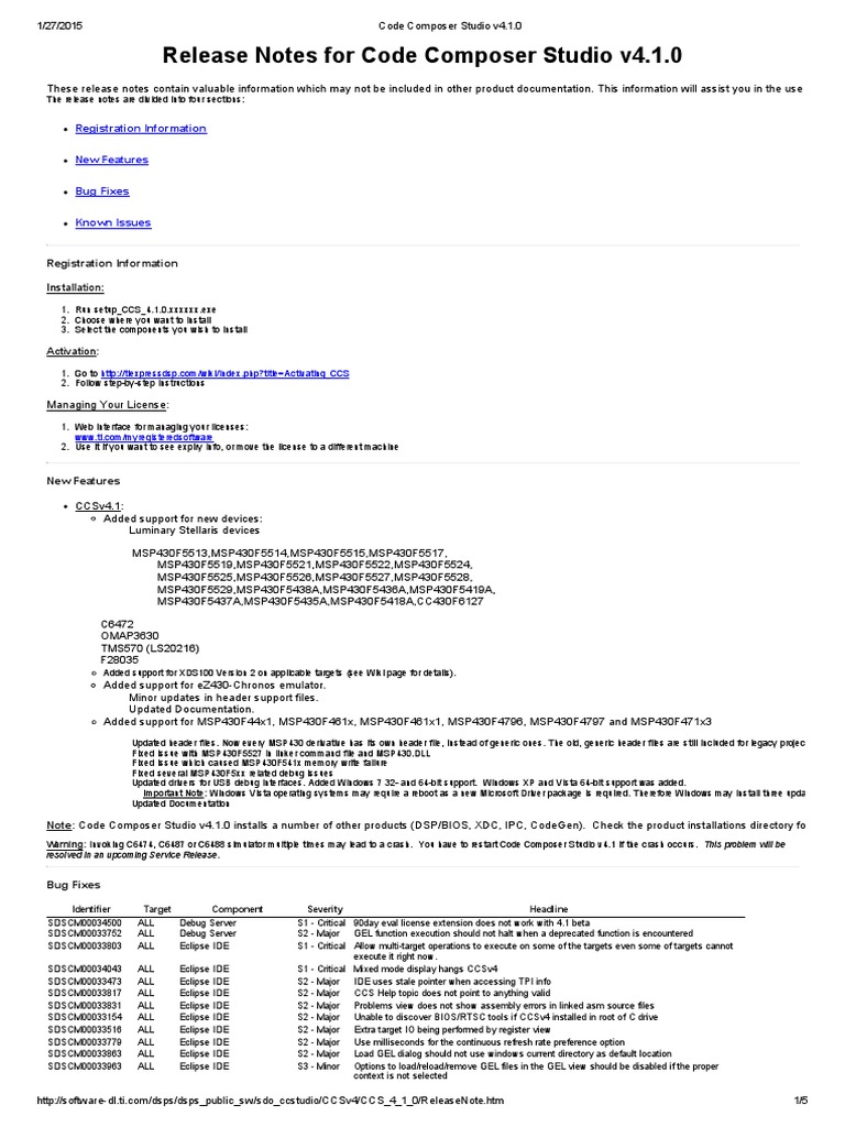 Code Composer Studio v4.1 | PDF | Integrated Development Environment ...