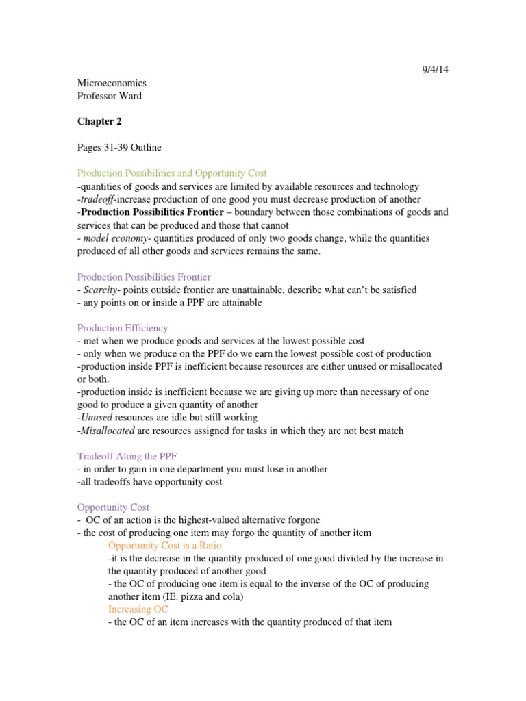 Micro Chapter 2 Outline | PDF | Business Economics | Economic Theories