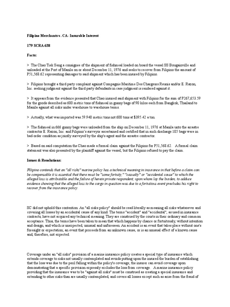 Com - Filipino Merchants V | PDF | Insurance | Insurance Policy