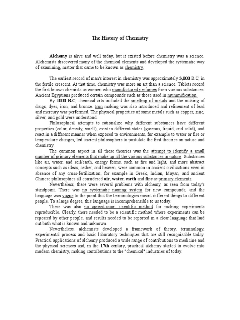 Ancient Foundations of Chemistry | PDF | Alchemy | Chemistry