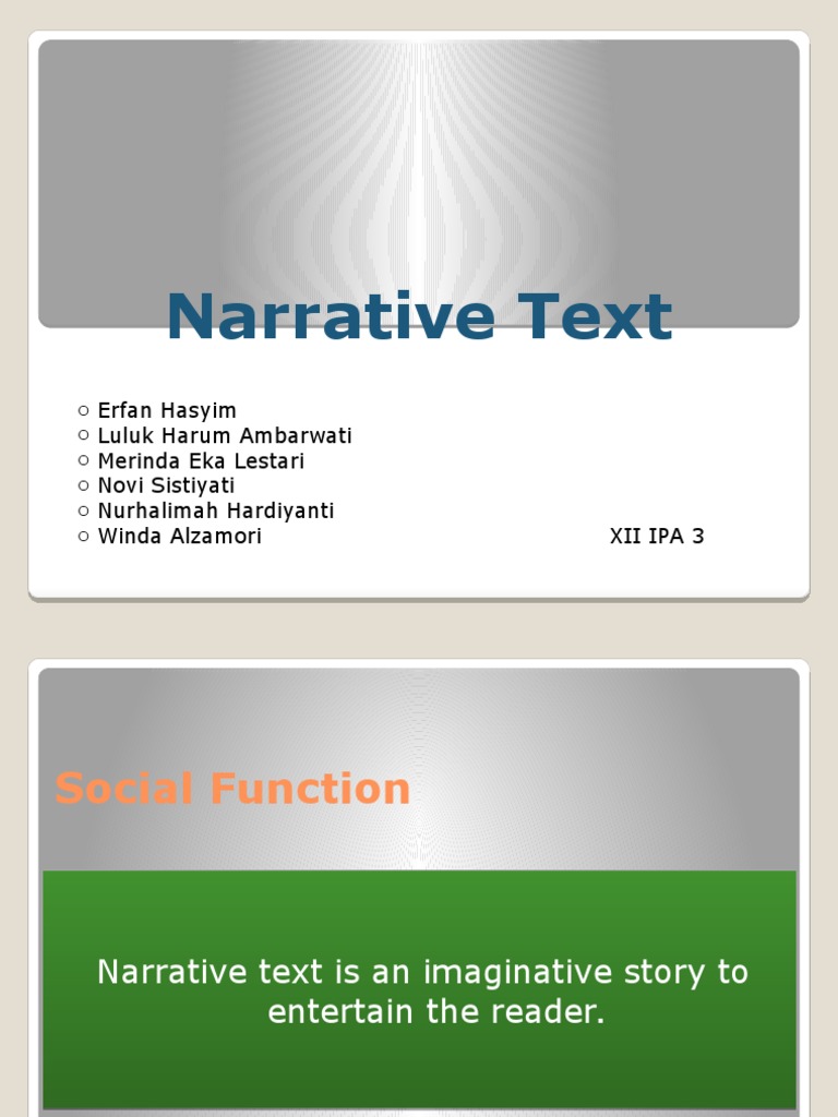 Narrative Text | PDF | Grammar | Linguistics