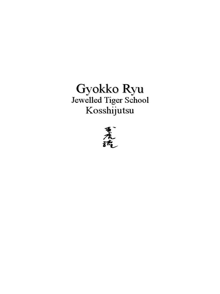 Gyokko Ryu Koshijutsu | PDF | Combat Sports | Japanese Martial Arts