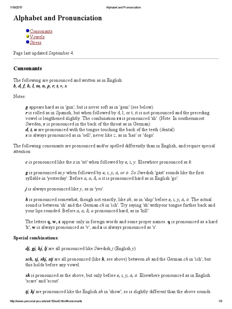 Alphabet and Pronunciation Cons | PDF | Language Arts & Discipline