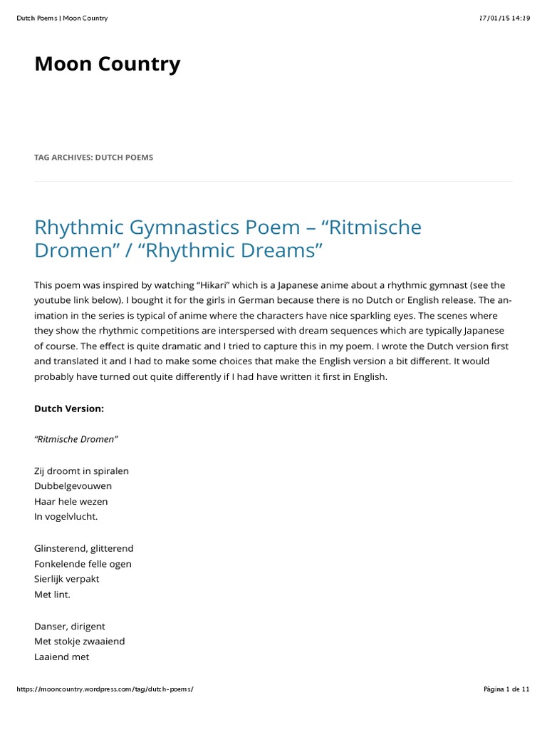 Dutch Poems - Moon Country | PDF