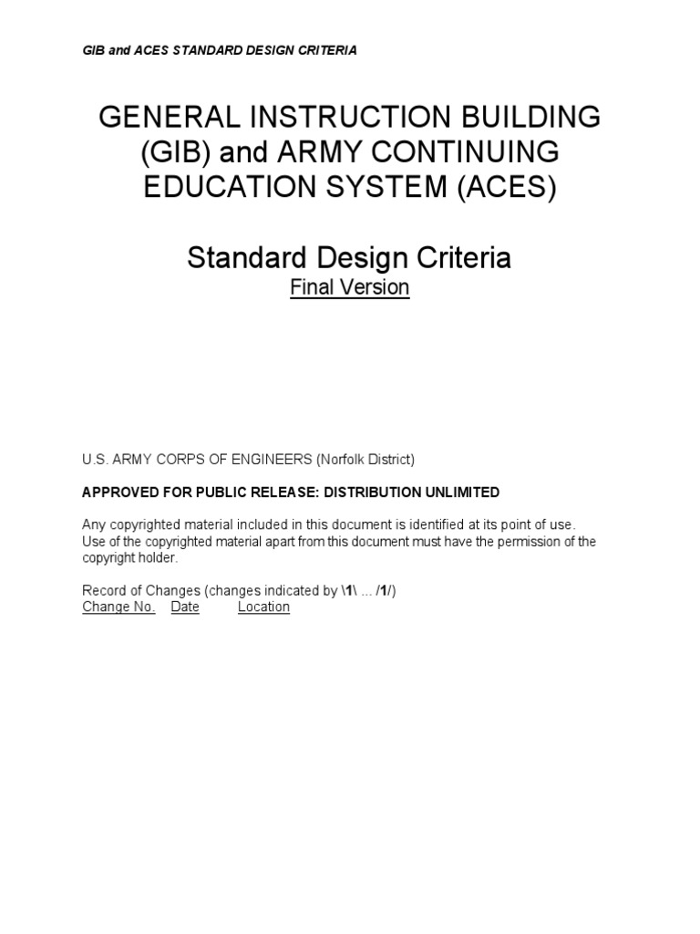 GIB and ACES Standard Design Criteria | PDF | Classroom | Sustainable ...