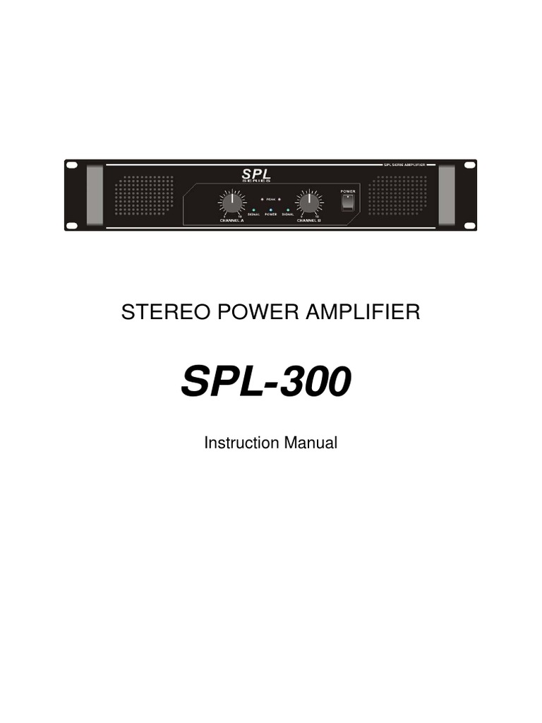 Skytec SPL-300 Stereo Power Amplifier Manual | PDF | Loudspeaker | Amplifier