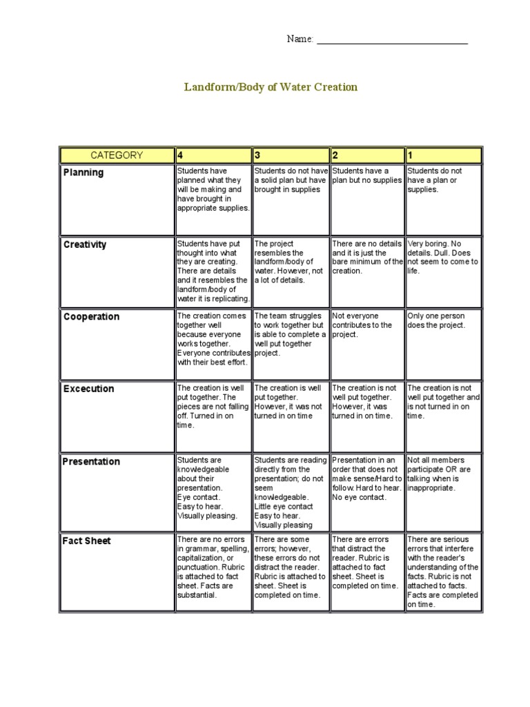 Creation Rubric | PDF | Cognition | Cognitive Science