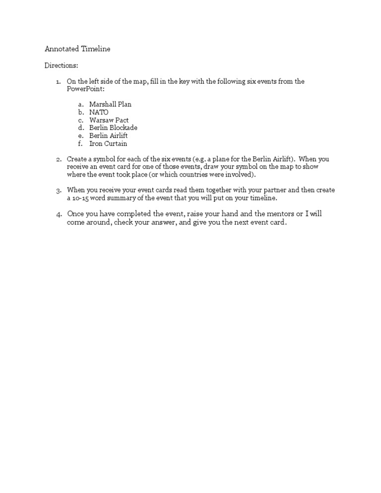 Cold War Events Annotated Timeline Guide | PDF