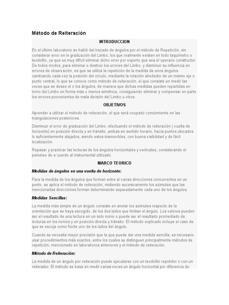 Método de Reiteración | PDF | Science | Ingeniería