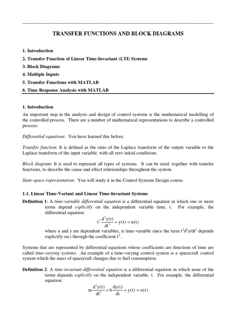 L4 Transfer Function Block Diagram | Download Free PDF | Laplace ...