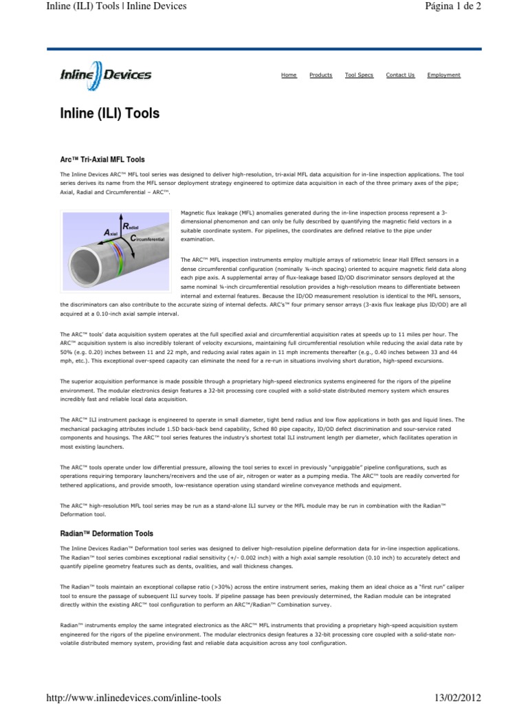 Pigging Tools Arc Triaxial MFL | PDF | Mechanical Engineering | Applied ...