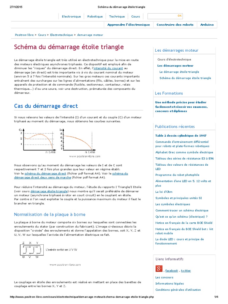Schéma Du Démarrage Étoile Triangle | Électricité | Électrotechnique