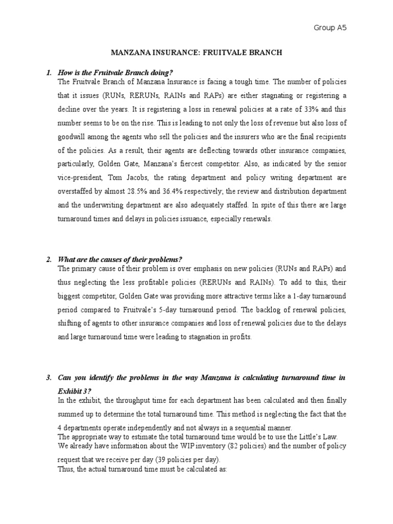 Group A5 Solution Manzana Insurance | PDF | Insurance | Economies