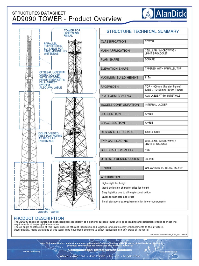 AD9090 Tower Technical Overview | PDF | Antenna (Radio) | Electrical ...