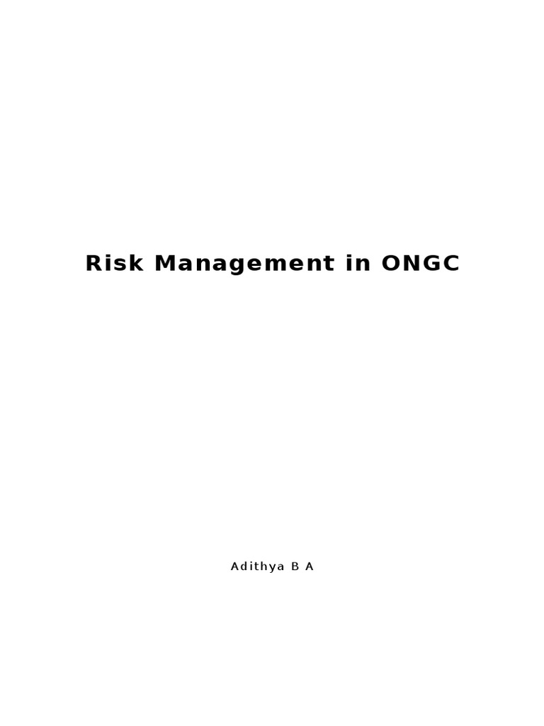 Risk Management in ONGC | PDF | Hedge (Finance) | Risk Management