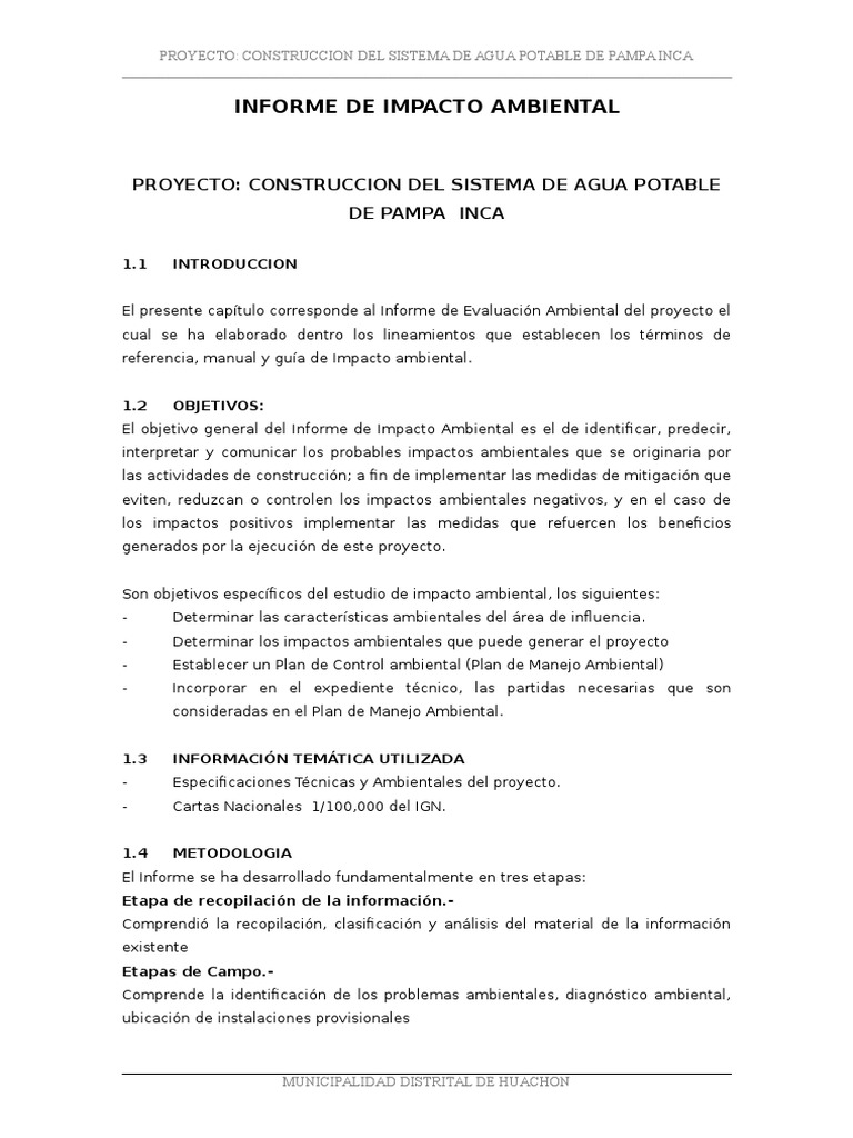 INFORME DE IMPACTO AMBIENTAL SAP-PI Imp Listo | PDF | Residuos | Degradación ambiental