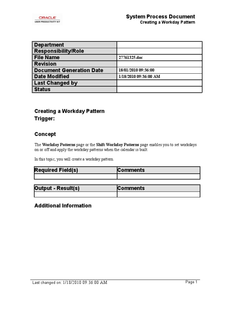 Workday Pattern Setup Guide | PDF | Document | Information
