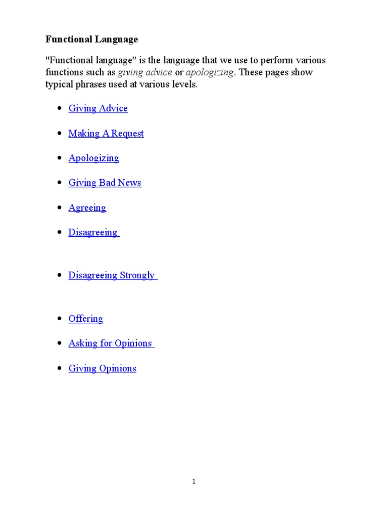 Functional Language | PDF | Argument | Thought