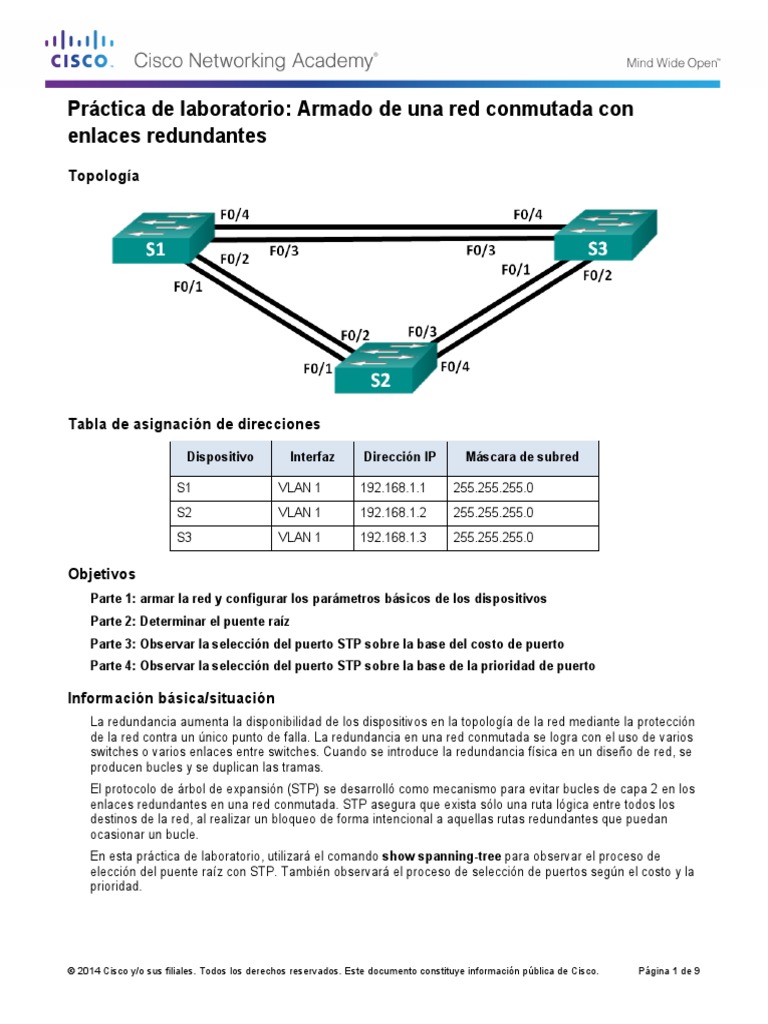 2.1.2.10 Lab - Building A Switched Network With Redundant Links | PDF ...