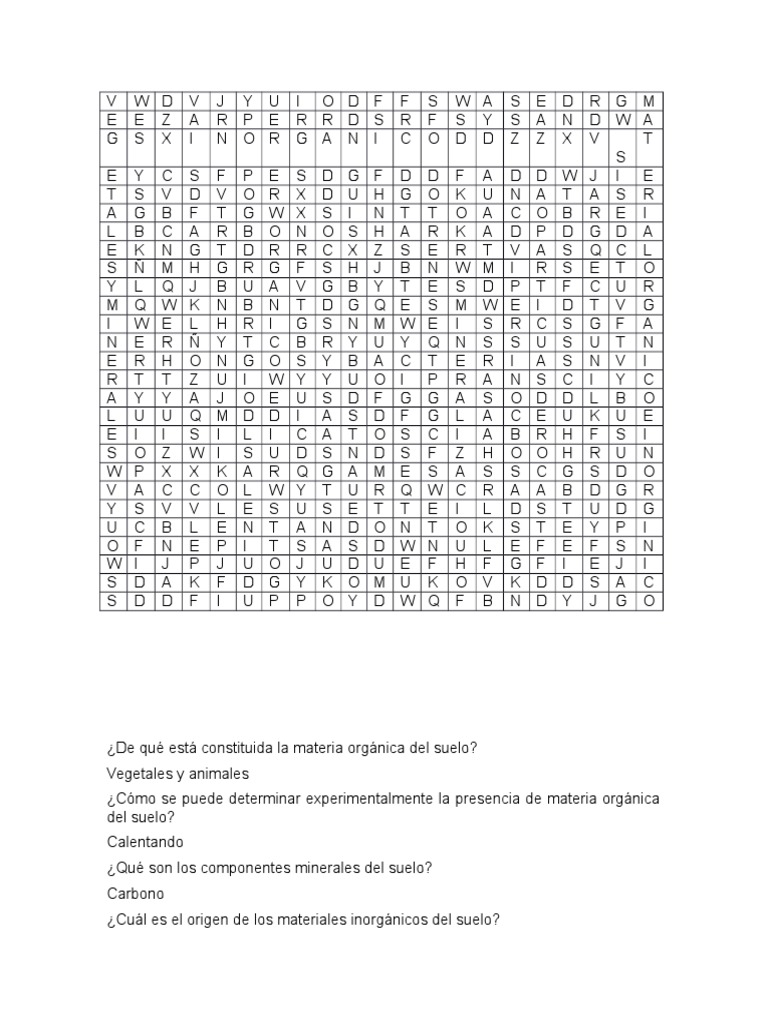 Sopa de Letras de Quimica | PDF