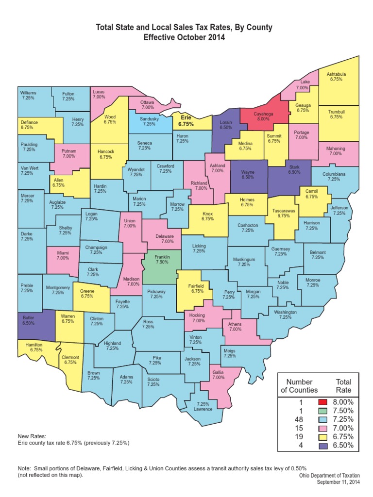 Total State and Local Sales Tax Rates, by County | PDF | Government ...