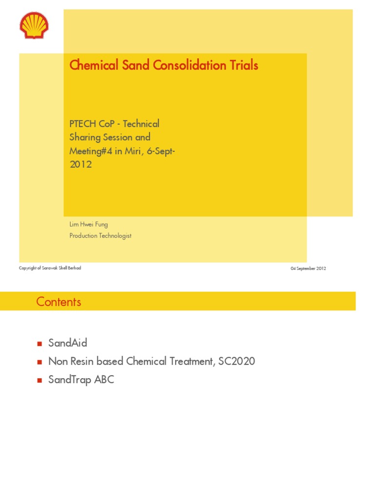 Chemical Sand Consolidation Trials (Shell) | PDF | Barrel (Unit) | Pump