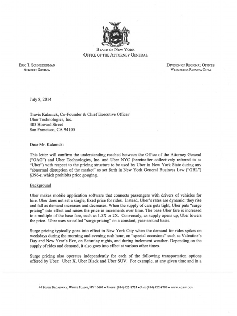 Uber Letter Agreement | PDF