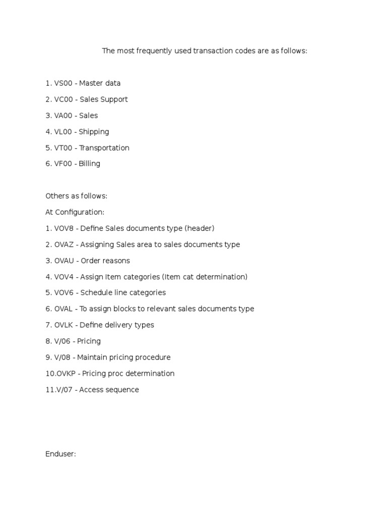 Transaction Codes Sap Sd Pdf 8761
