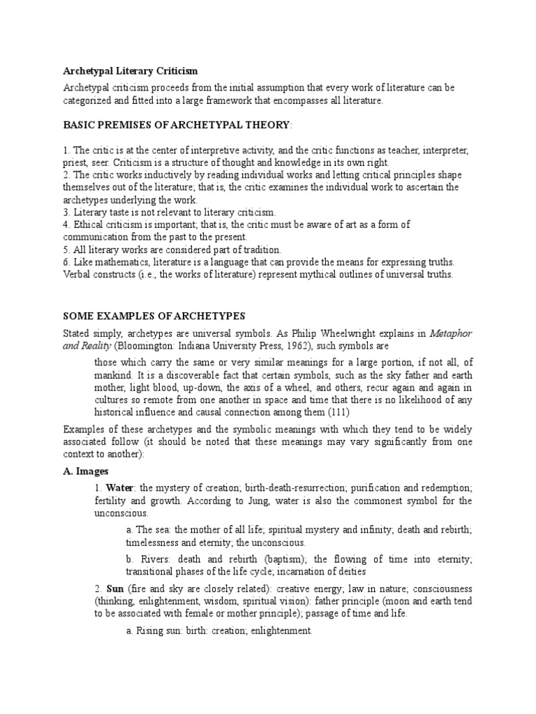 Archetypal Literary Criticism | Archetype | Carl Jung