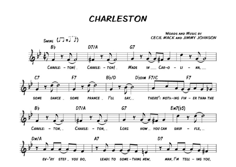 Charleston Piano Sheet Music | PDF