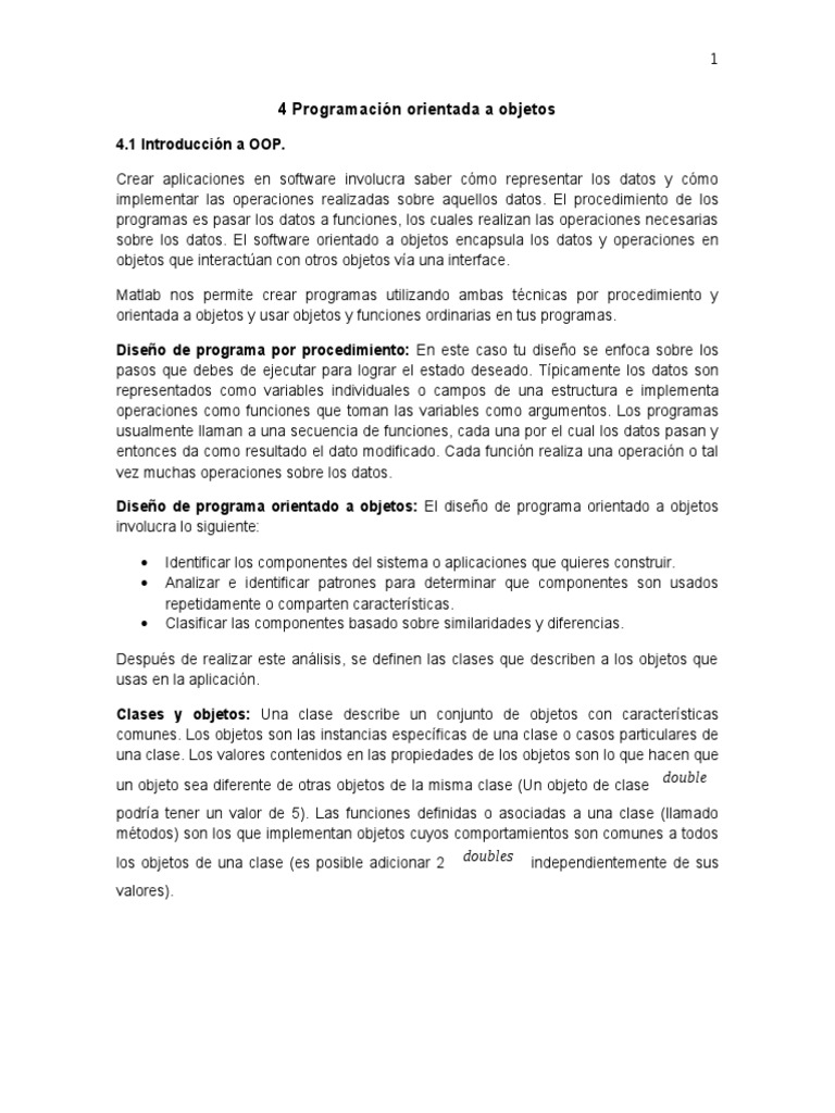 Cap4 Programacion Orientada A Matlab Pdf Objeto Informática 