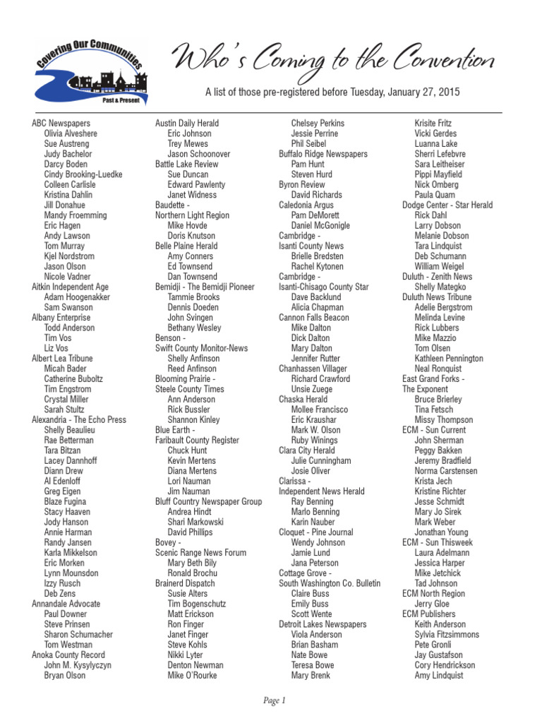 Whos Coming List | PDF