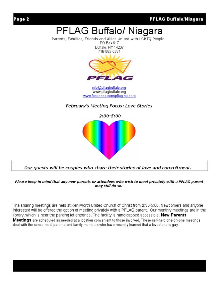 PFLAG Buffalo/Niagara | PDF | Homosexuality | Lgbt