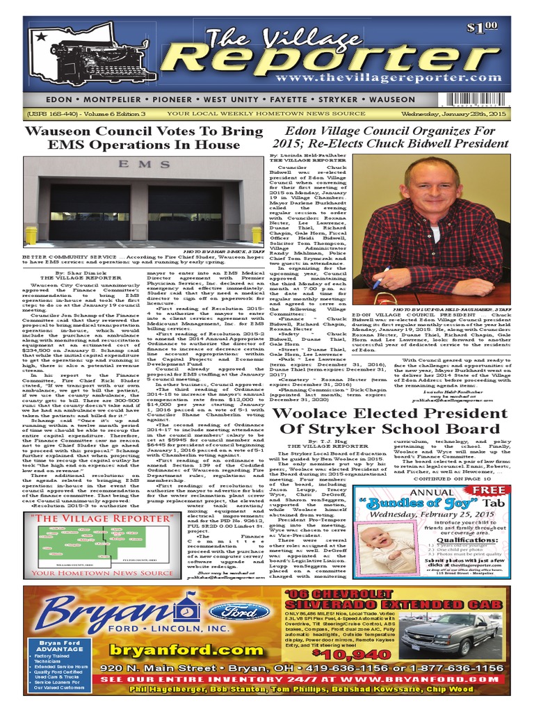 The Village Reporter - January 28th, 2015 PDF | PDF | Newspapers | Plea