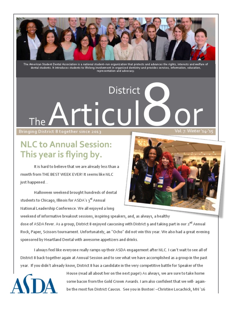 ASDA District 8 Articul8or: Winter '14-'15 | PDF | Dentistry | Dough