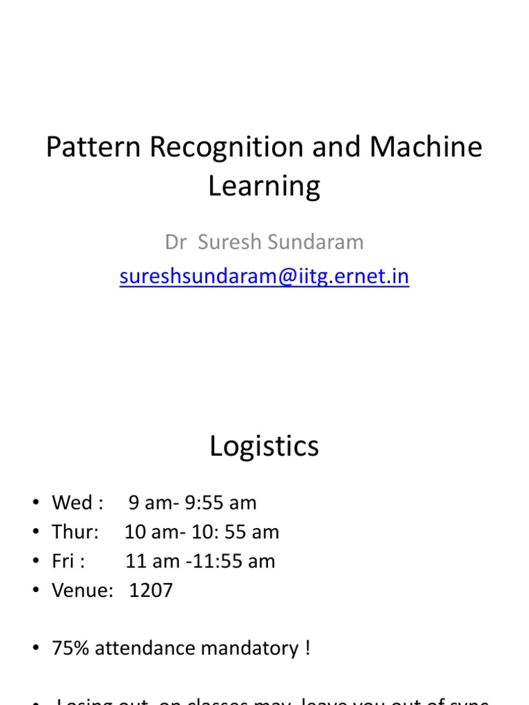 001pattern Recognition And Machine Learning 1 Pdf Pattern Recognition Statistical