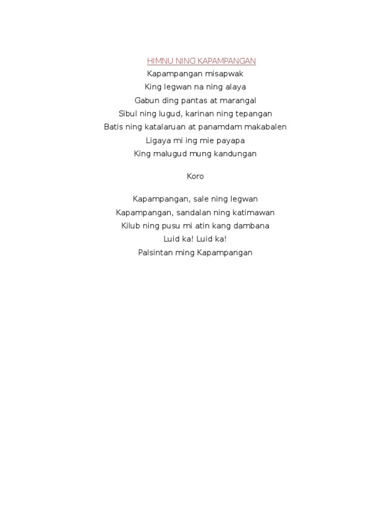 Himno NIng Kapampangan | PDF