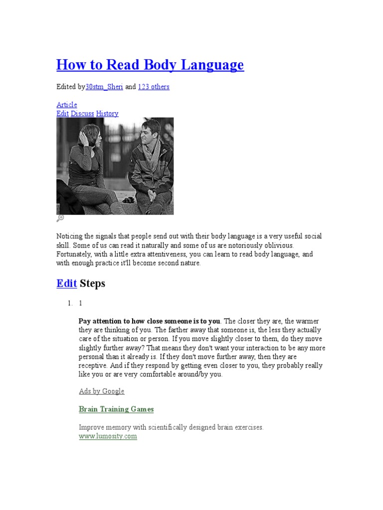 How To Read Body Language | PDF