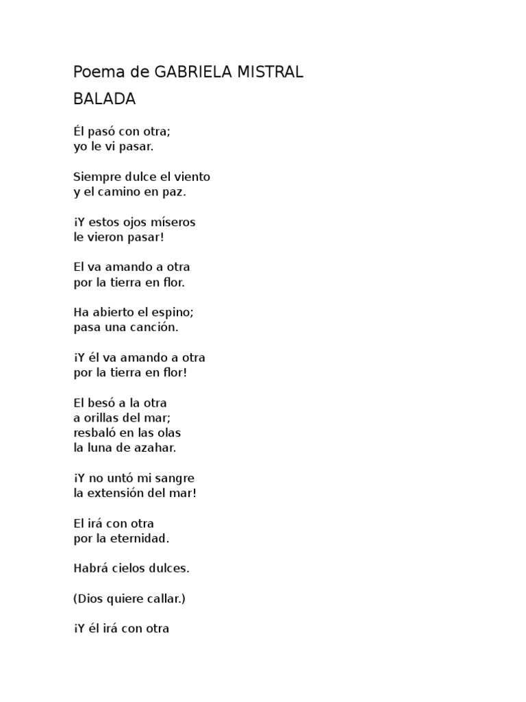 Poema de Gabriela Mistral | PDF | Naturaleza